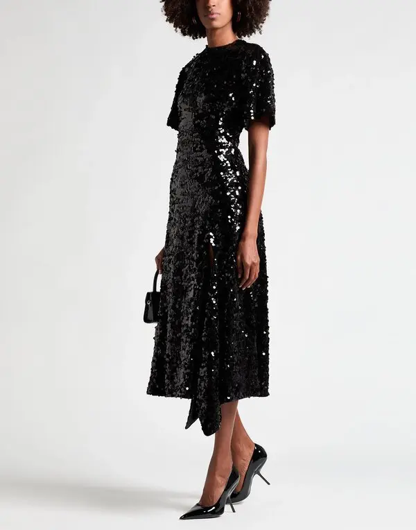 GANNI Sequined Midi Dress With Short Sleeves