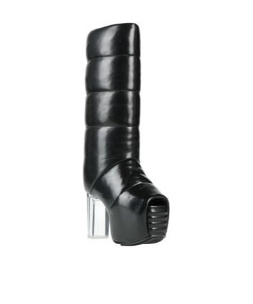 Rick Owens Leather Boots With Chunky Heel And Open Toe
