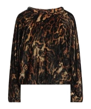 Isabel Marant Étoile Leopard Print Velvet Cropped Long Sleeve Top