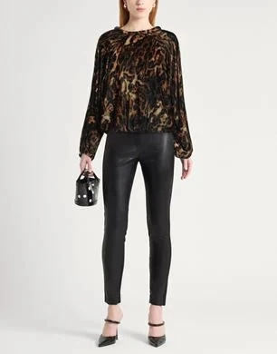 Isabel Marant Étoile Leopard Print Velvet Cropped Long Sleeve Top