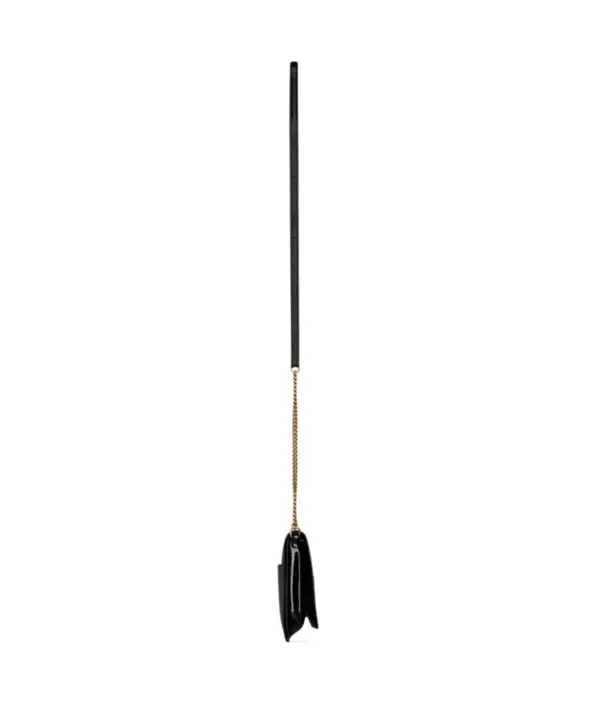 Saint Laurent Cassandre Phone Holder In Patent Leather - Black