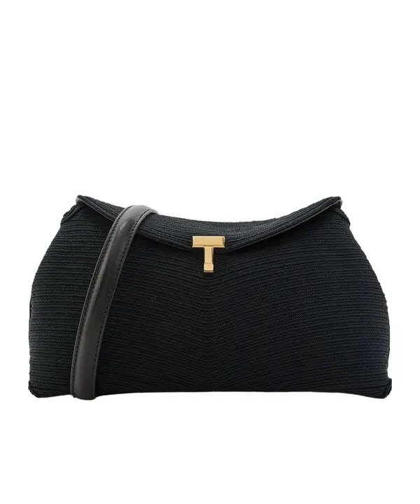 TOTEME T-lock Woven Clutch - Black
