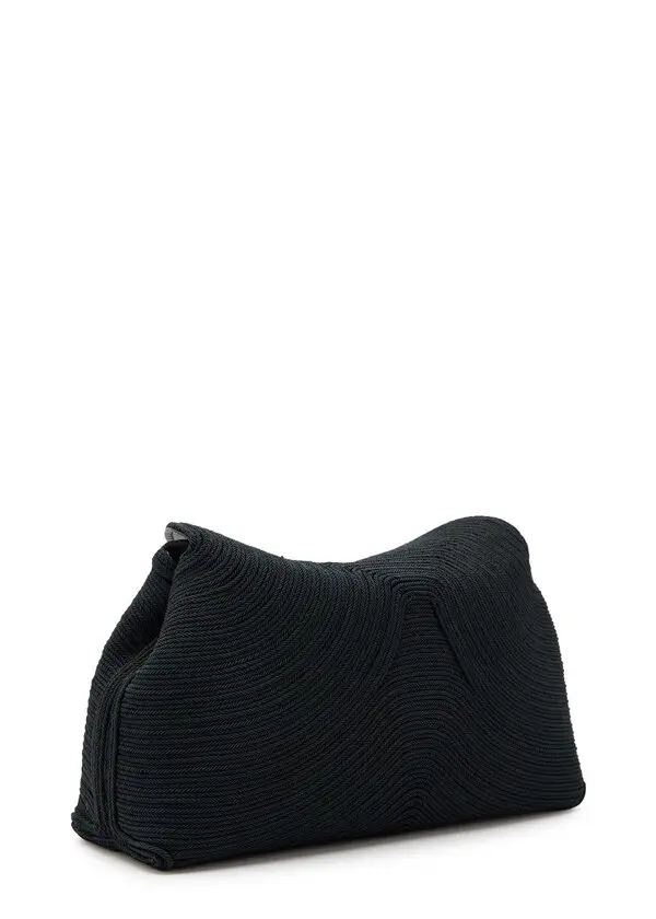 TOTEME T-lock Woven Clutch - Black