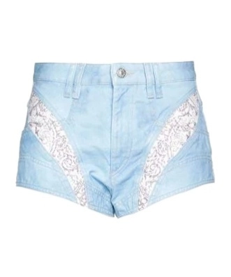Isabel Marant Étoile Stylish Versatile Light Wash Denim Shorts - Blue