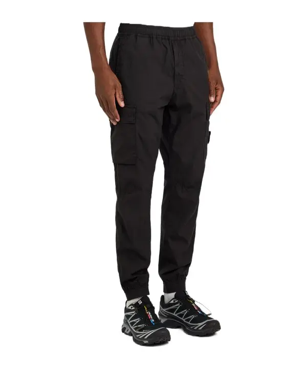 Stone Island Logo Stretch-cotton Cargo Trousers