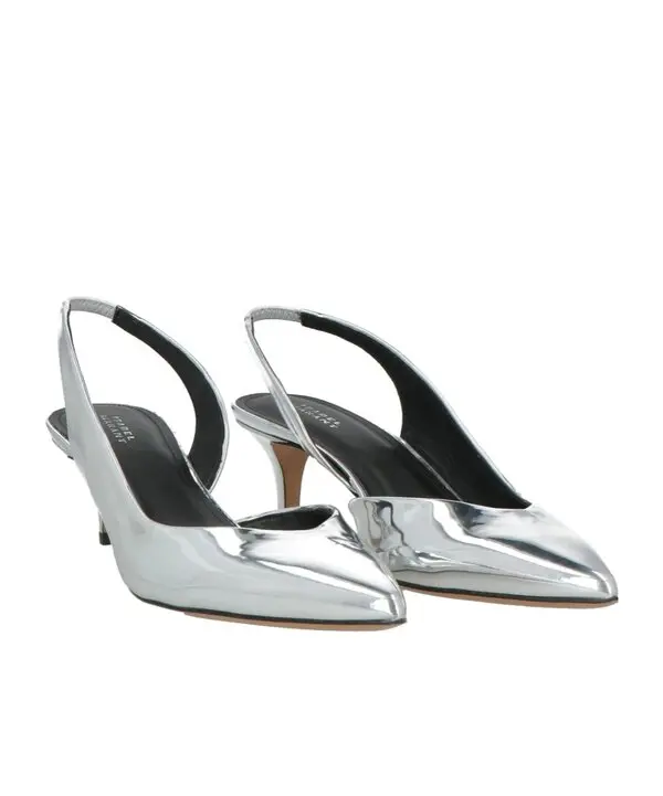 Isabel Marant Étoile Metallic Patent Leather Slingback Stiletto Heels