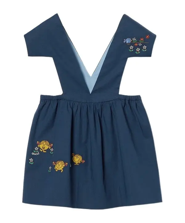 Gucci Embroidered Cotton Dress - Blue