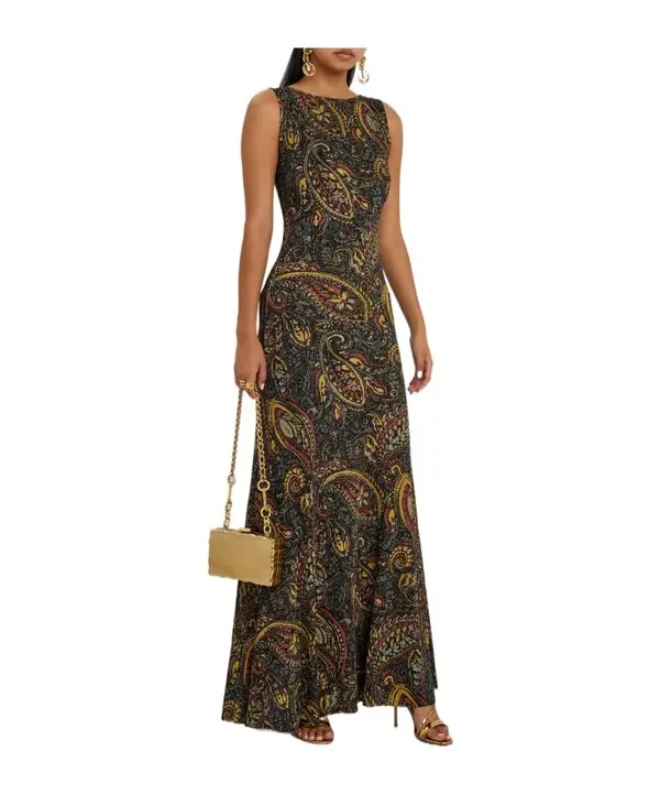 Etro Paisley-jacquard Fine-knit Maxi Dress