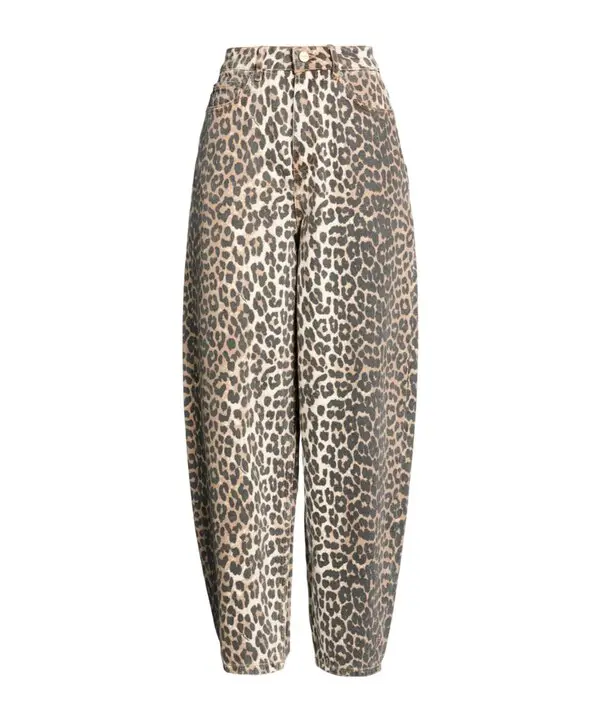 GANNI Leopard Print Five-pocket Jeans