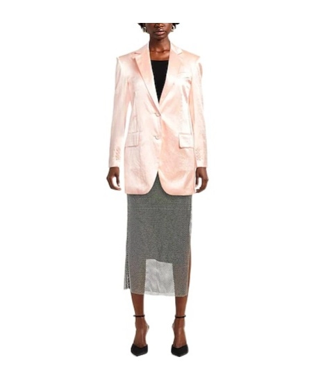 Sportmax Single-breasted Satin Blazer With Crystal Embellishments