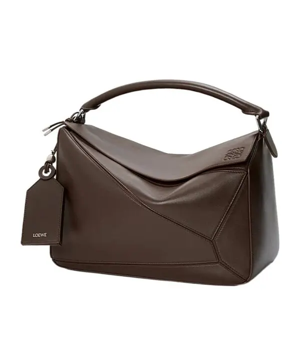 Loewe Large Featherlight Puzzle Bag In Nappa Lambskin - Black
