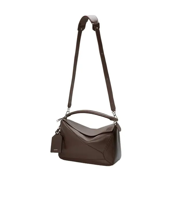 Loewe Large Featherlight Puzzle Bag In Nappa Lambskin - Black