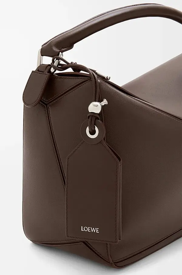 Loewe Large Featherlight Puzzle Bag In Nappa Lambskin - Black