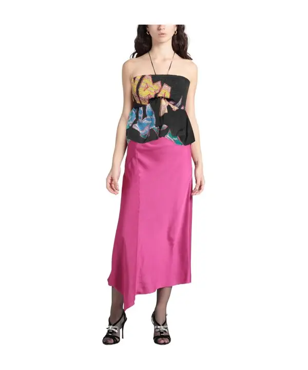 GANNI Colorful Printed Strapless Top