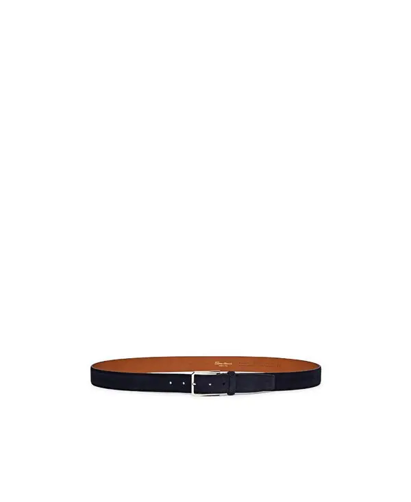 Santoni Rectangular Buckle Leather Belt