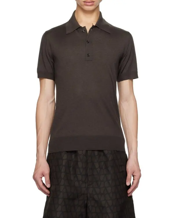 Valentino Garavani Button Detailed Short-sleeved Polo Shirt