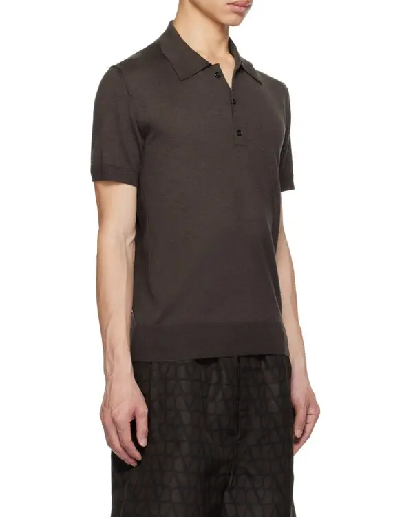 Valentino Garavani Button Detailed Short-sleeved Polo Shirt