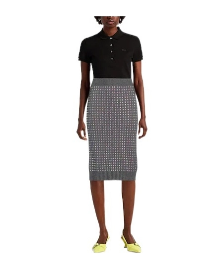 Sportmax Fitted Knit Midi Skirt With Crystals