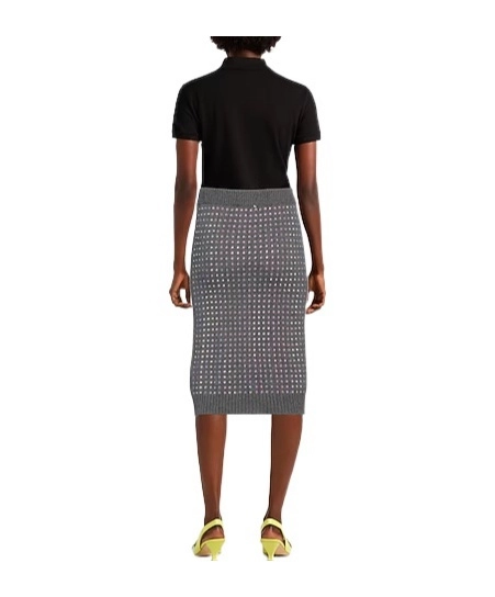 Sportmax Fitted Knit Midi Skirt With Crystals