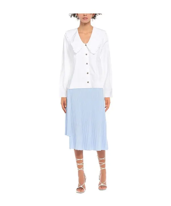 GANNI Solid Long Sleeve Shirt