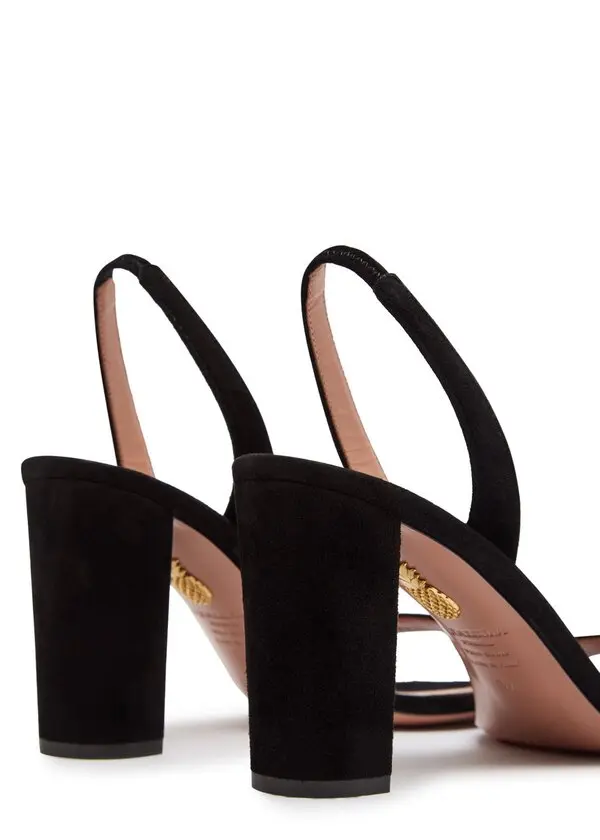 AQUAZZURA Suede Block Heel Sandals