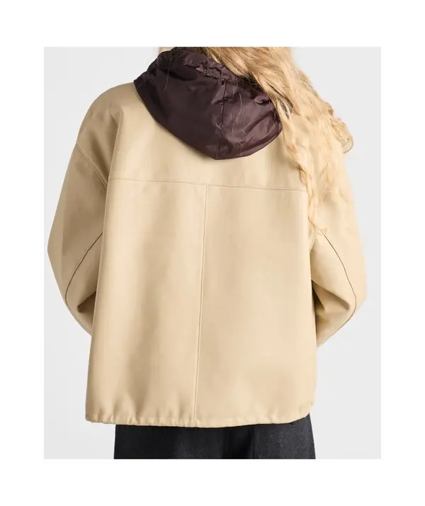 Prada Nappa Leather Blouson Jacket - Sand-colored