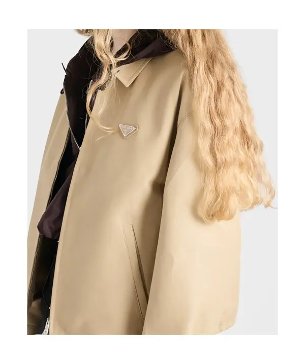 Prada Nappa Leather Blouson Jacket - Sand-colored
