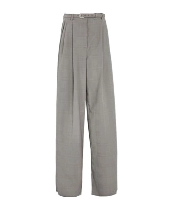Sportmax Minimalist Loose-fit Plaid Dress Pants