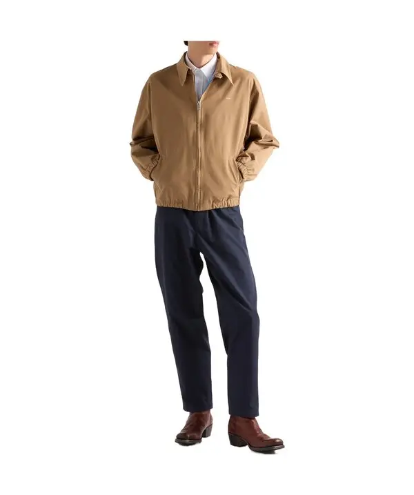 Prada Cotton Zip-up Jacket With Embroidered Logo