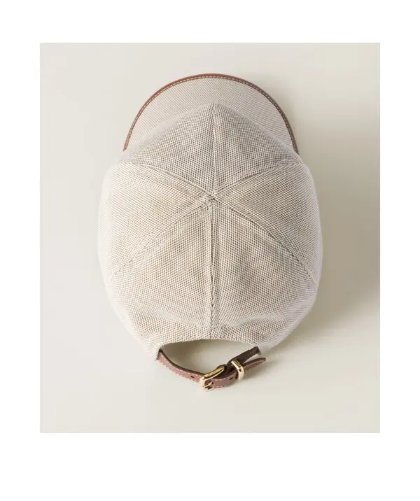 Miu Miu Canvas And Leather Baseball Cap