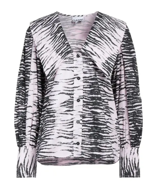 GANNI Tiger-striped Long-sleeve Shirt