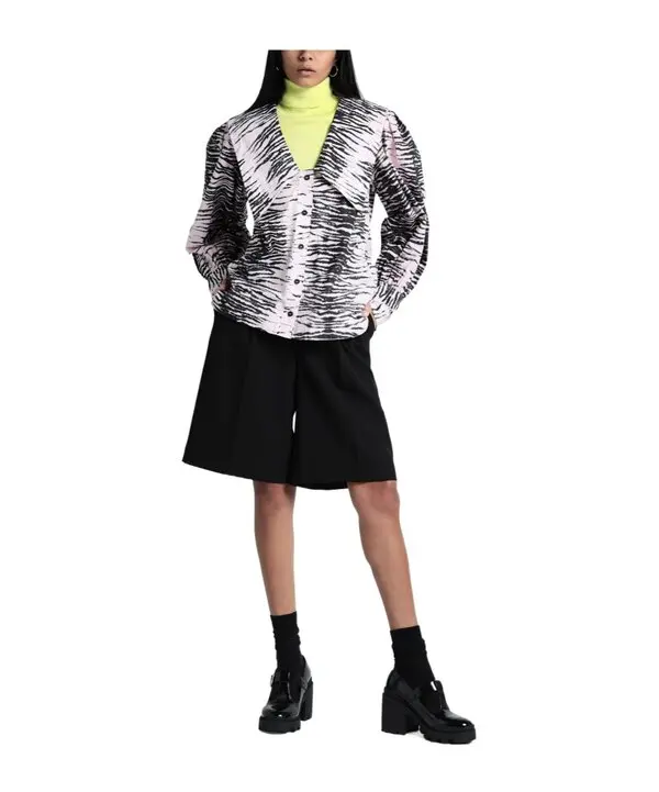 GANNI Tiger-striped Long-sleeve Shirt