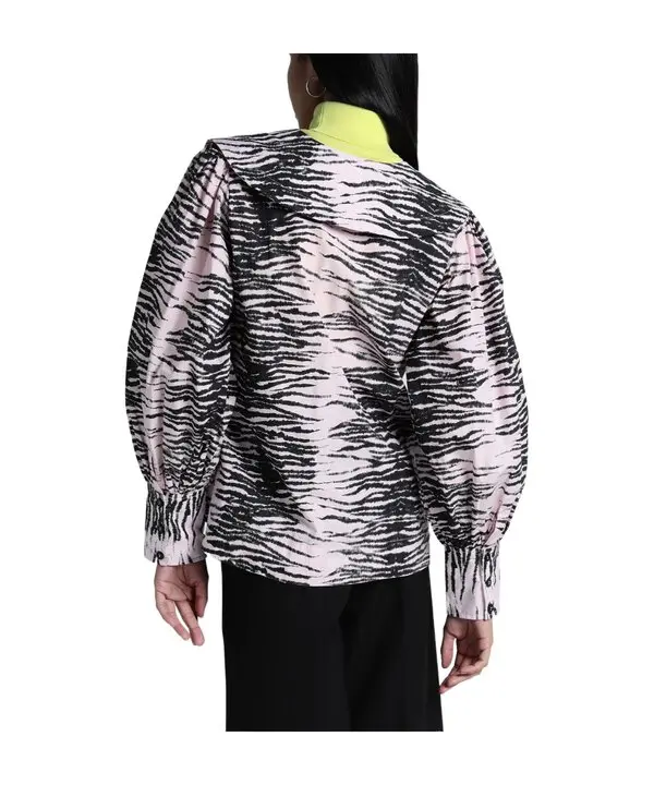 GANNI Tiger-striped Long-sleeve Shirt