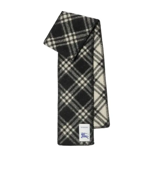 Burberry Narrow Check Wool Scarf