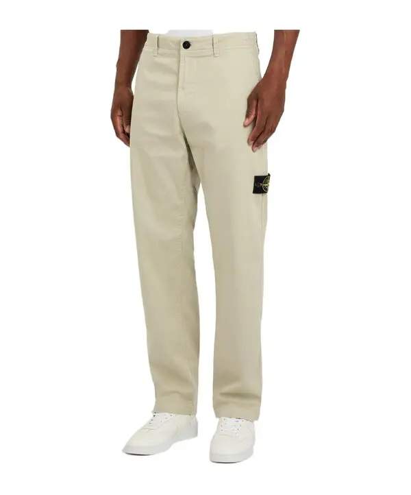 Stone Island Logo Stretch-cotton Trousers