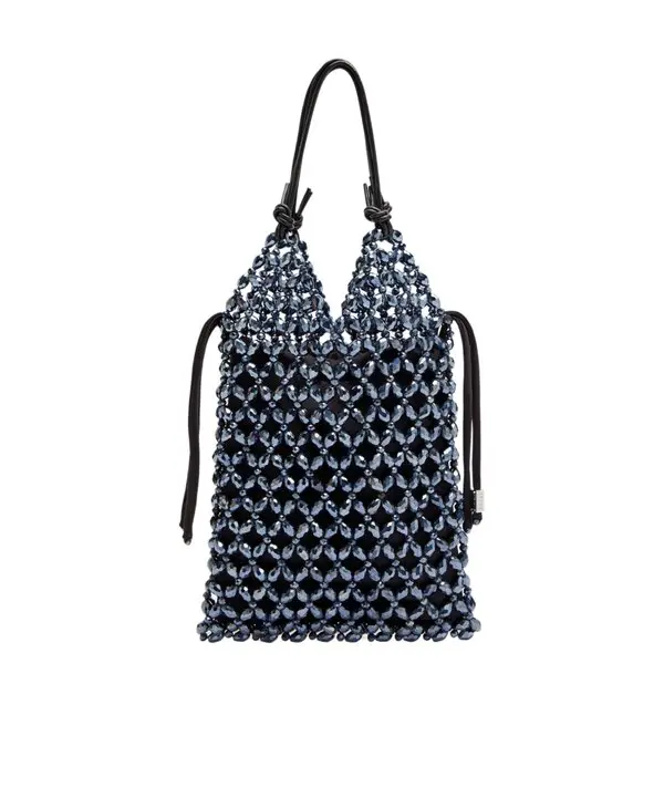 Staud Karla Crystal-beaded Top Handle Bag
