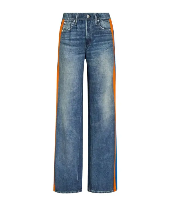 Rag & Bone Striped Denim-print Cotton Track Pants