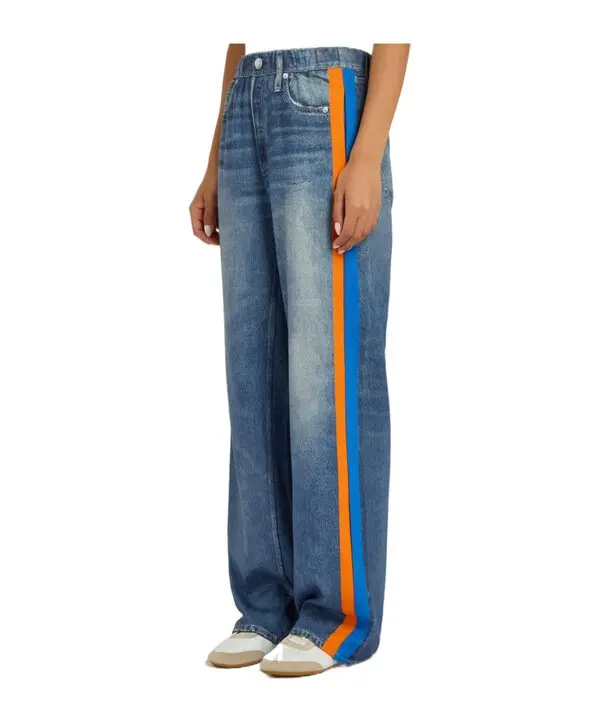 Rag & Bone Striped Denim-print Cotton Track Pants