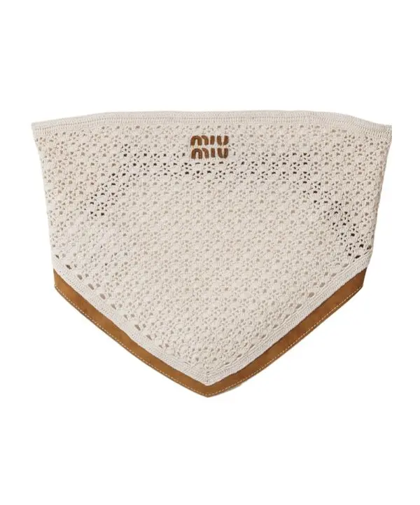 Miu Miu Cotton And Suede Bandana Top