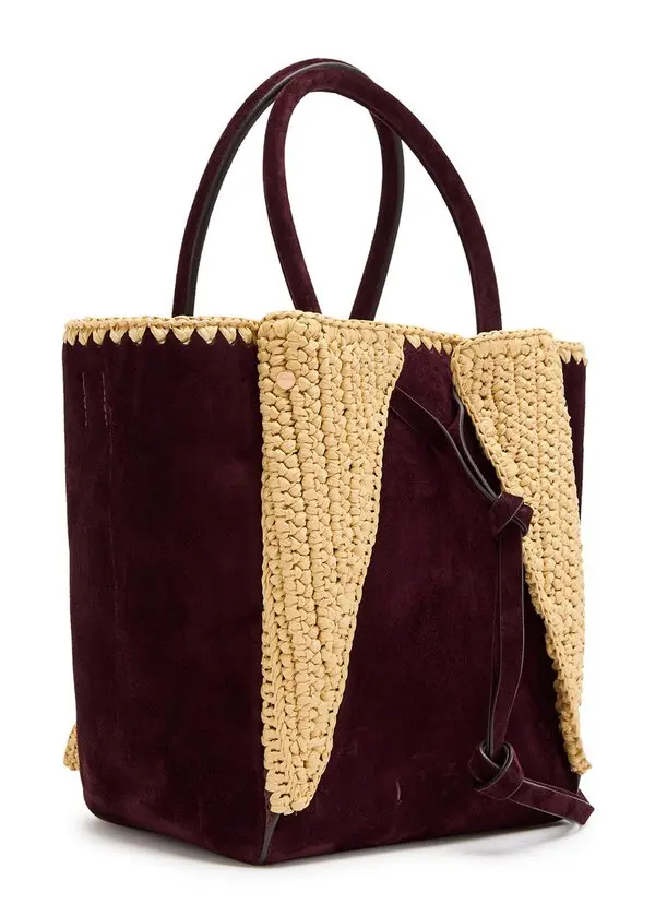Gabriela Hearst Marija Small Raffia And Suede Tote Bag