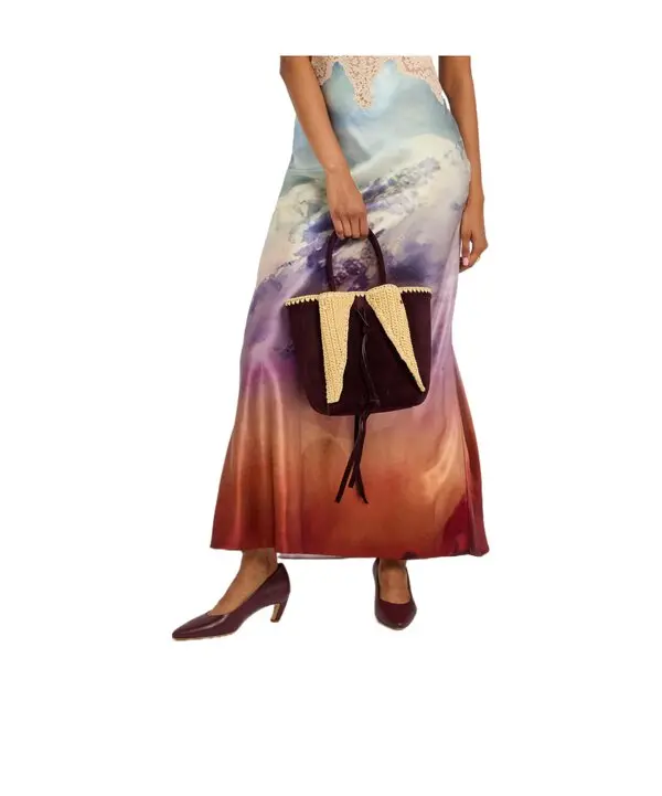 Gabriela Hearst Marija Small Raffia And Suede Tote Bag