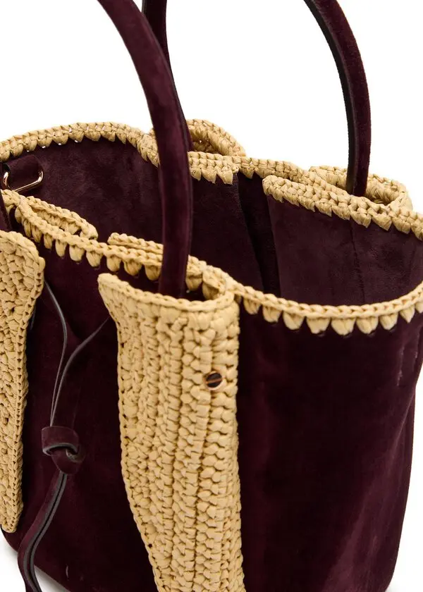 Gabriela Hearst Marija Small Raffia And Suede Tote Bag