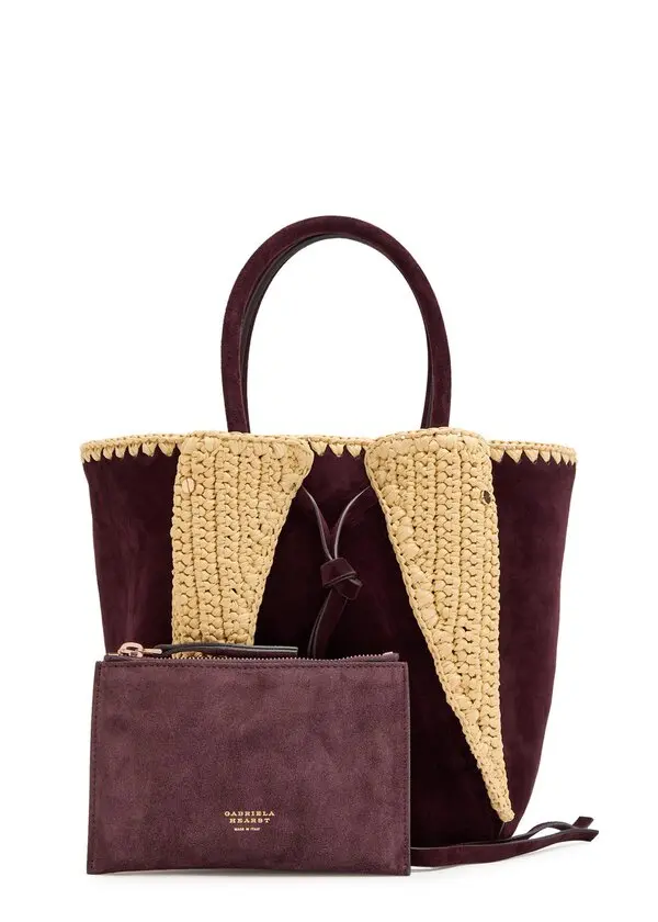 Gabriela Hearst Marija Small Raffia And Suede Tote Bag