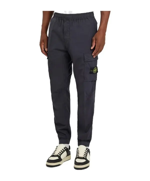 Stone Island Logo Stretch-cotton Cargo Trousers
