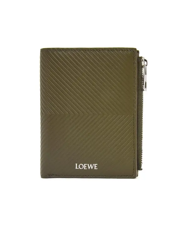 Loewe Slim Compact Walllet In Textured Classic Calfskin