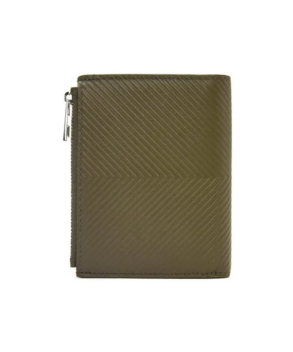 Loewe Slim Compact Walllet In Textured Classic Calfskin