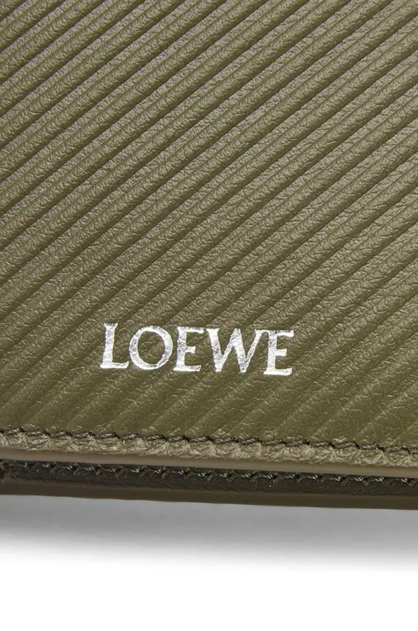 Loewe Slim Compact Walllet In Textured Classic Calfskin