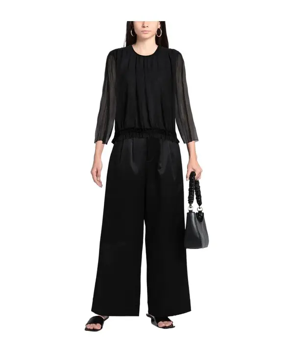 GANNI Solid-color Chiffon Top