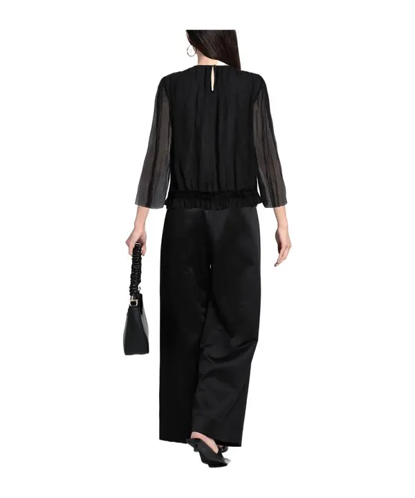 GANNI Solid-color Chiffon Top
