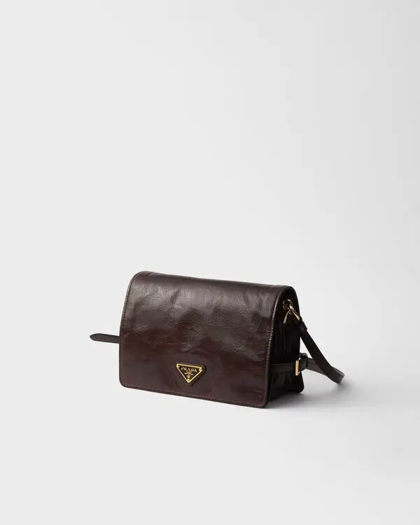Prada Leather Shoulder Bag - Dark Brown